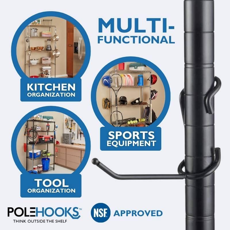 4 Inch All Purpose - 5 Pack - Black - PoleHooks – Shelf Pole Hooks