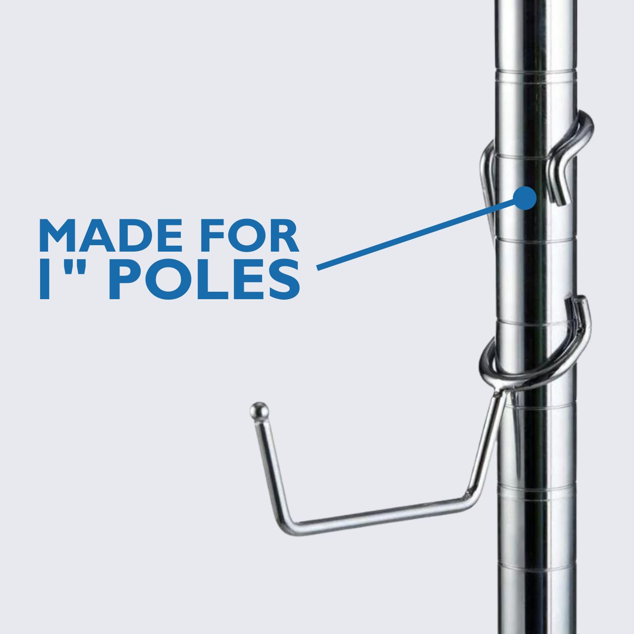 Variety 5 Pack - Chrome - PoleHooks – Shelf Pole Hooks